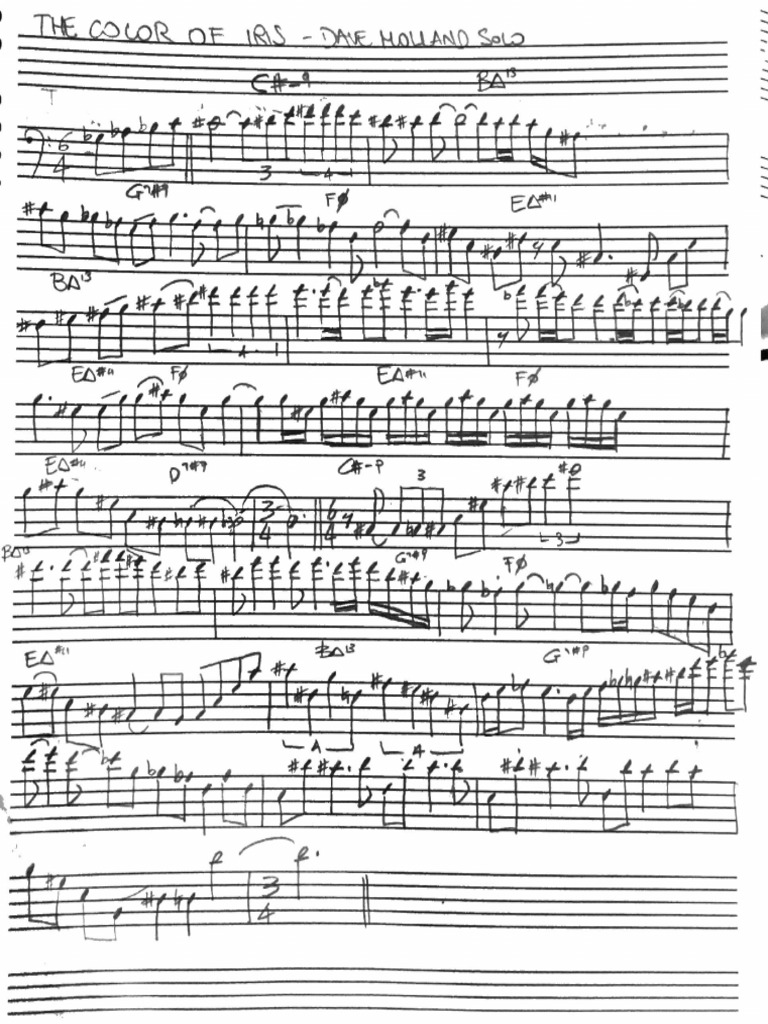 The Color of Iris - Dave Holland Solo | PDF