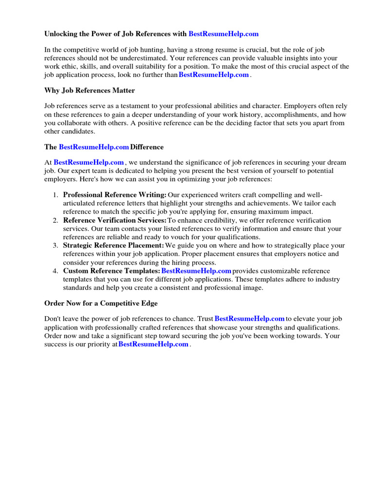 Job References Who To Use | PDF | Résumé
