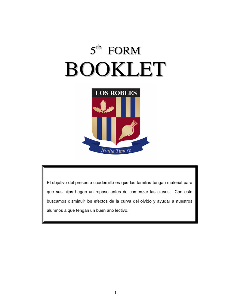 5TH Form Booklet | PDF | Clown