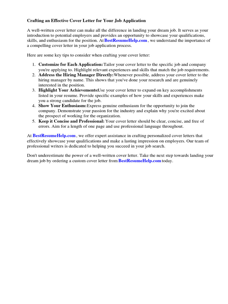 Crafting Your Job Application Cover Letter | PDF | Résumé