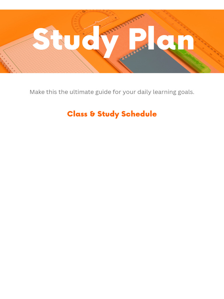 Sample 1 Study Plan | PDF | Cognitive Science | Learning