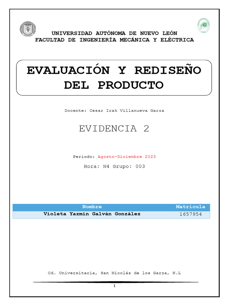Evaluación y Rediseño de Producto | PDF