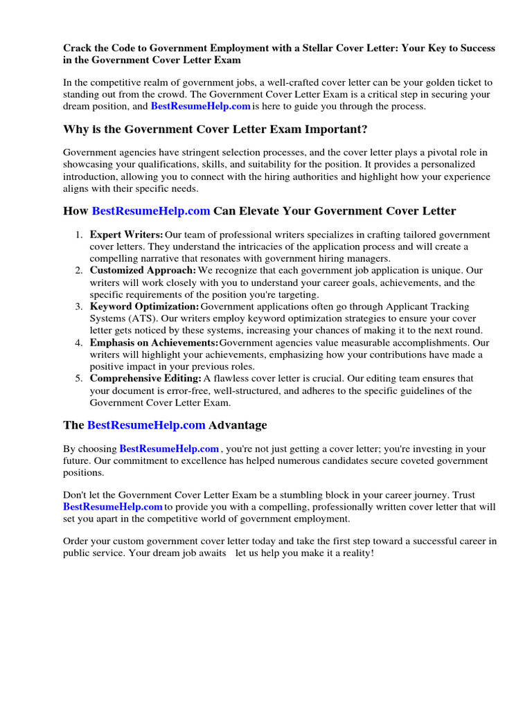 Mastering Government Cover Letters | PDF | Expert | Employment