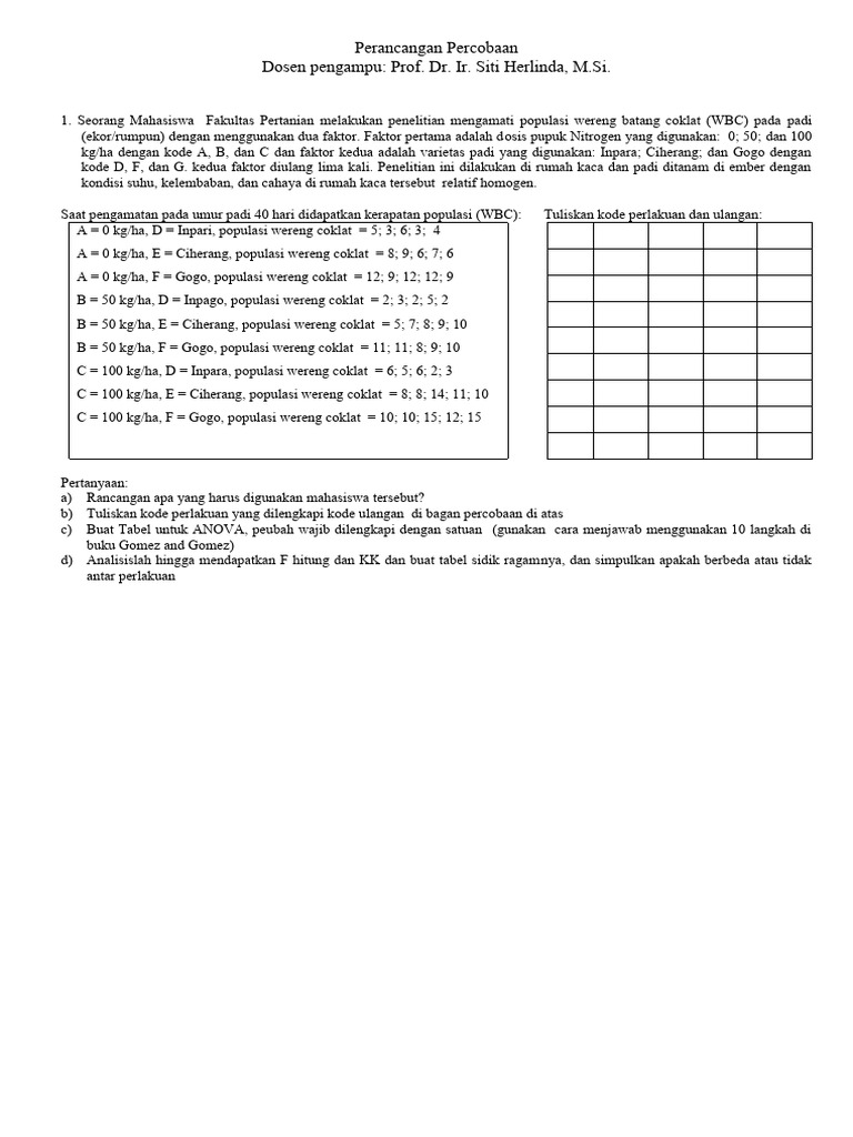 2024-2-15-Soal Tugas Rancob RAL Faktorial | PDF