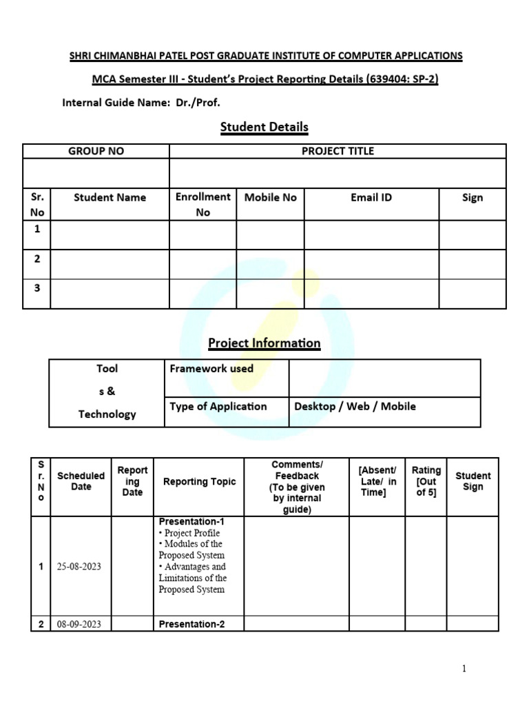 MCA Semester-3 SP-2 ProjectReporting-Report (Batch 22-24) | PDF | World Wide Web | Internet & Web