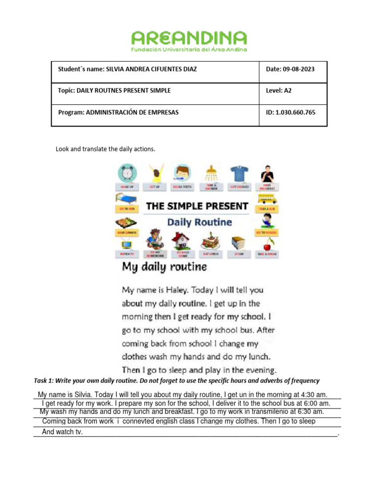 Daily Routnes Present Simple | PDF