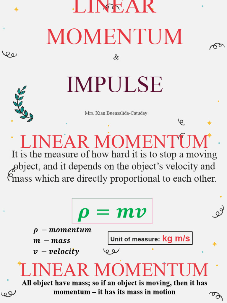 Units of Linear Momentum and Impulse | PDF | Momentum | Collision