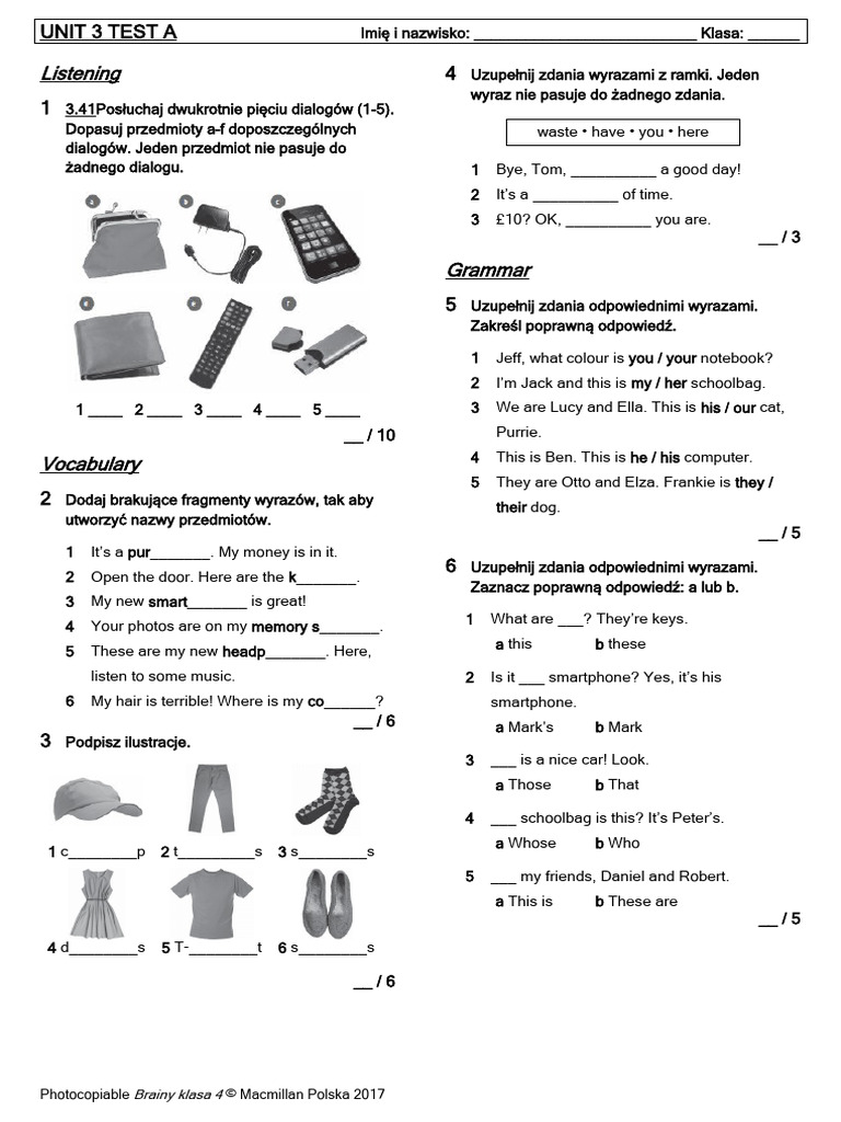 Brainy Kl4 Unit Test 3 A | PDF