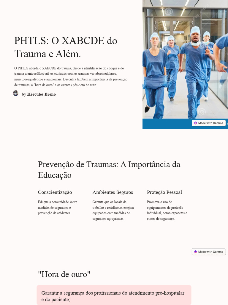 Phtls o Xabcde Do Trauma e Alem | PDF | Danos | Medicina Clínica