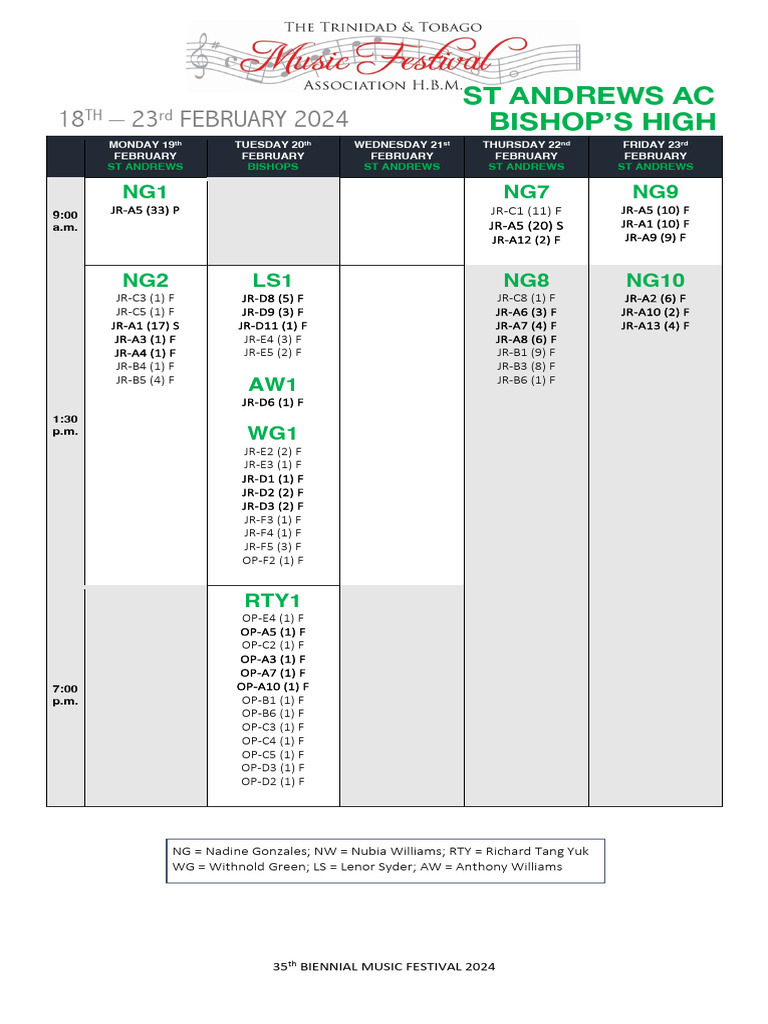 35th Biennial Music Festival Schedule | PDF