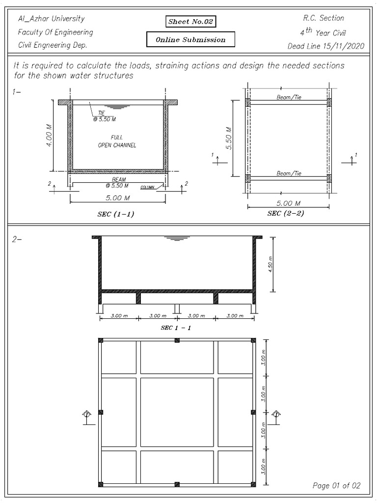 Sheet 02 - Fourth Year Structural - Design of Sections | PDF