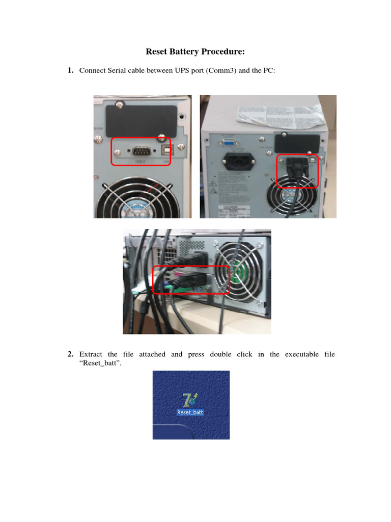 Reset Battery Procedure | PDF