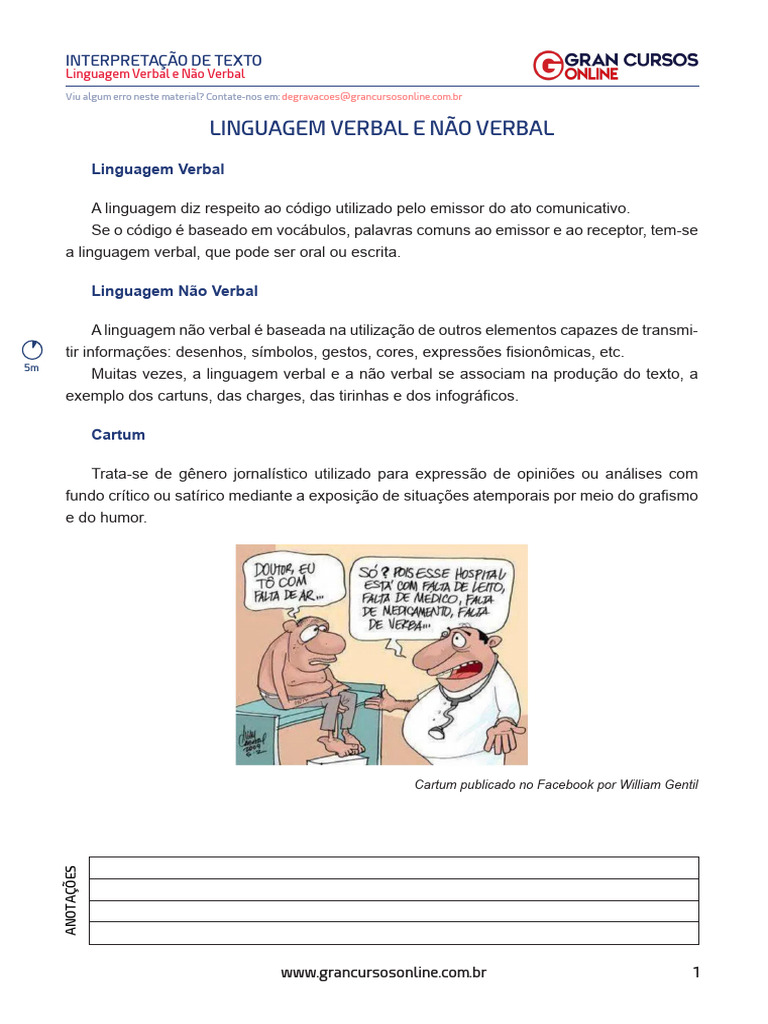 Linguagem Verbal e Não Verbal: Conceitos e Exemplos | PDF | Comunicação ...