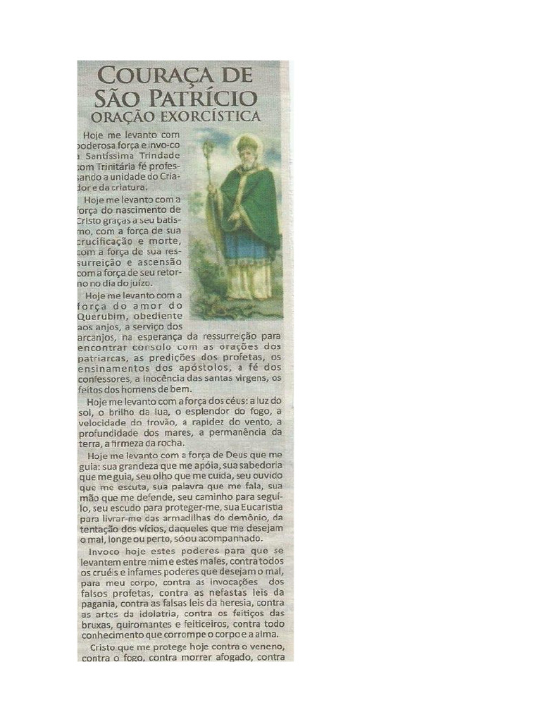 Couraca de Sao Patricio Oracao Exorcistica | PDF