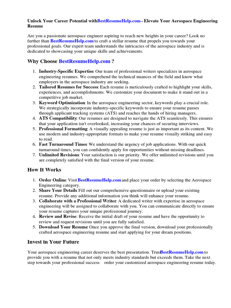 Aerospace Engineering Resume Objective Statement | PDF | Résumé ...