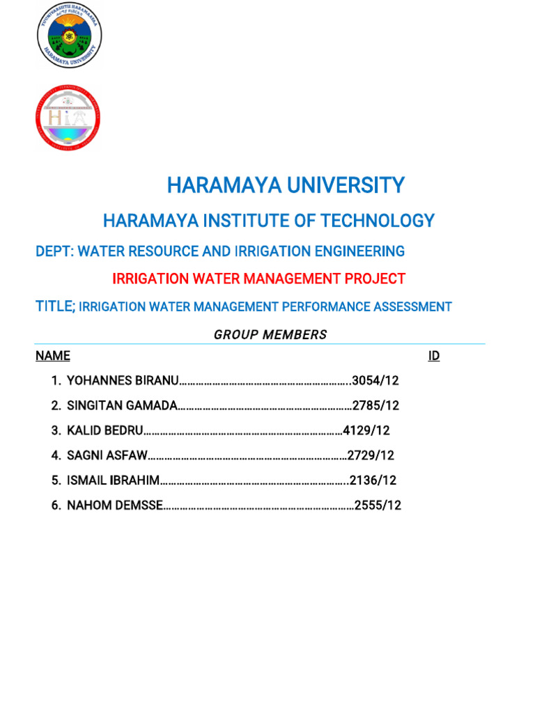 Haramaya University: Haramaya Institute of Technology | PDF | Water ...