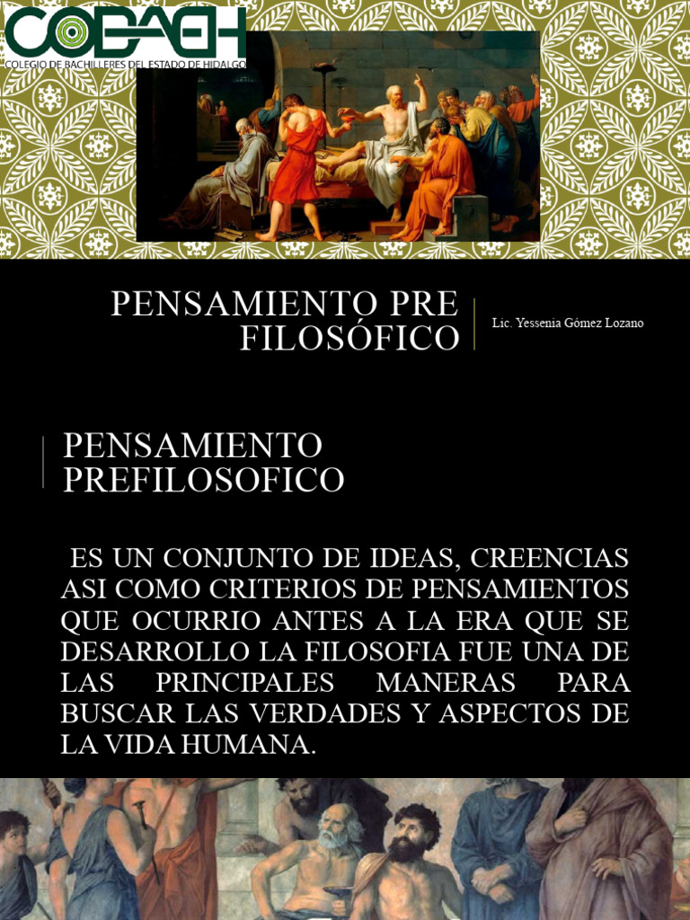 Características del Pensamiento Prefilosófico | PDF | Conocimiento ...