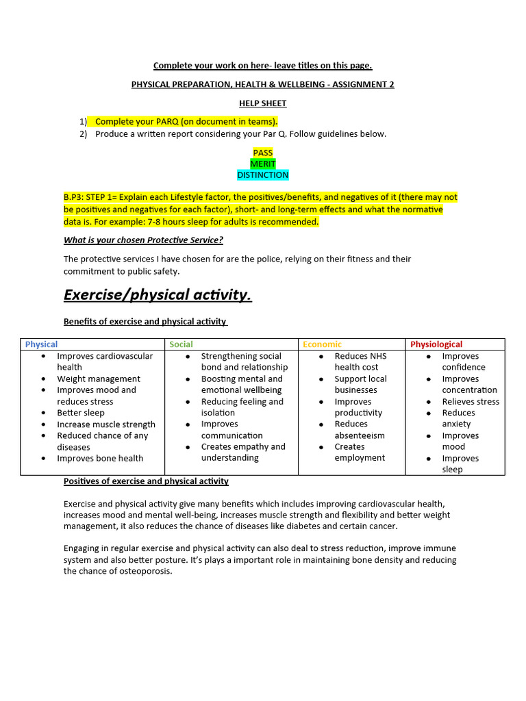 Physical Prep, Health and Wellbeing | PDF | Diet (Nutrition) | Diet ...