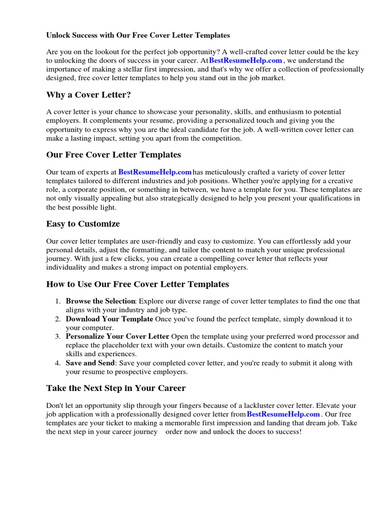 Cover Letter Template Free | Download Free PDF | Résumé | Http Cookie