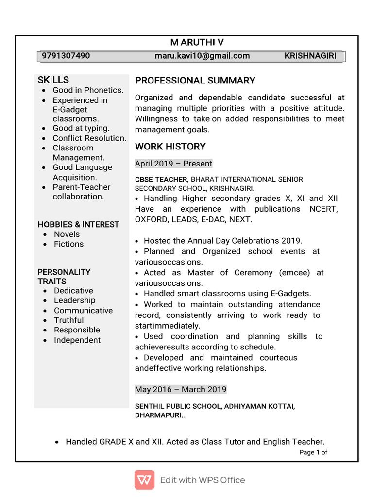 Maruthi Resume | PDF | Learning | Human Communication