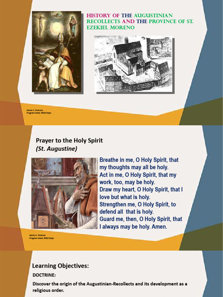Lesson 2 History of The Order of The Augustinian Recollects and Their ...