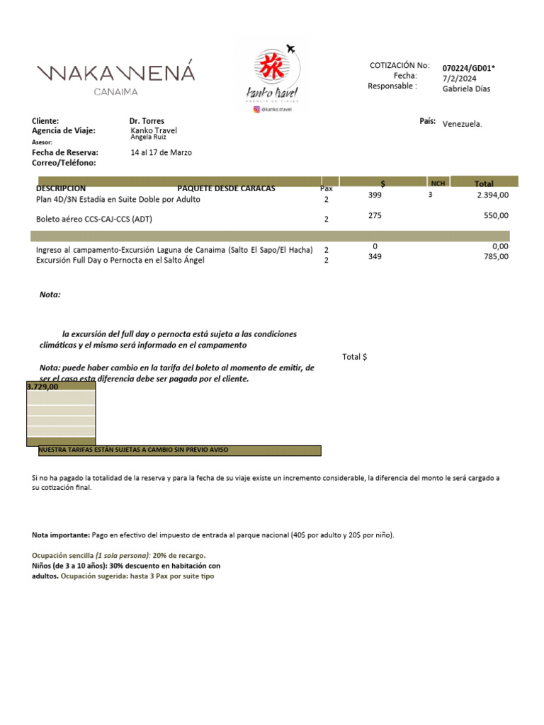 Cot. Waka Wena (A Donde Alirio) X2 | PDF