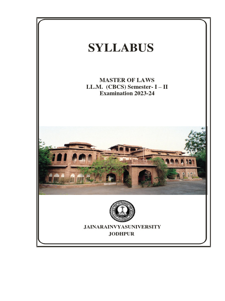 Syllabus LLM | PDF | Thesis | Course Credit