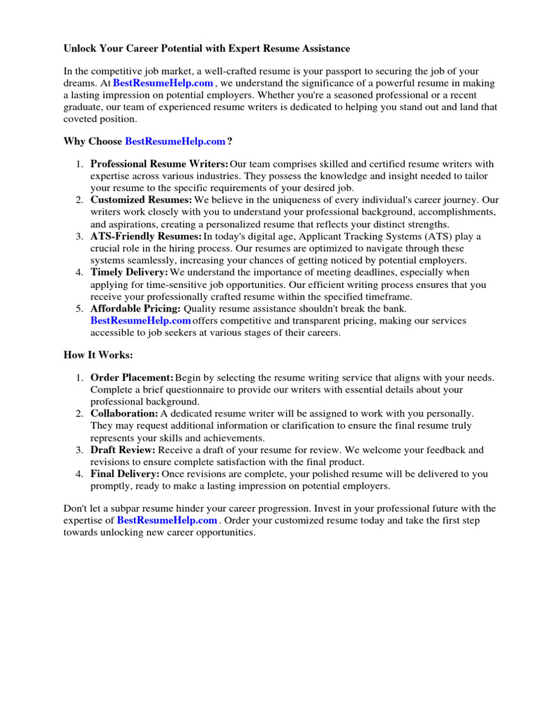 Get Help Writing A Resume | PDF | Résumé | Business