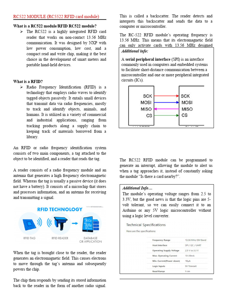 RC522 Module | PDF | Radio Frequency Identification | Microcontroller