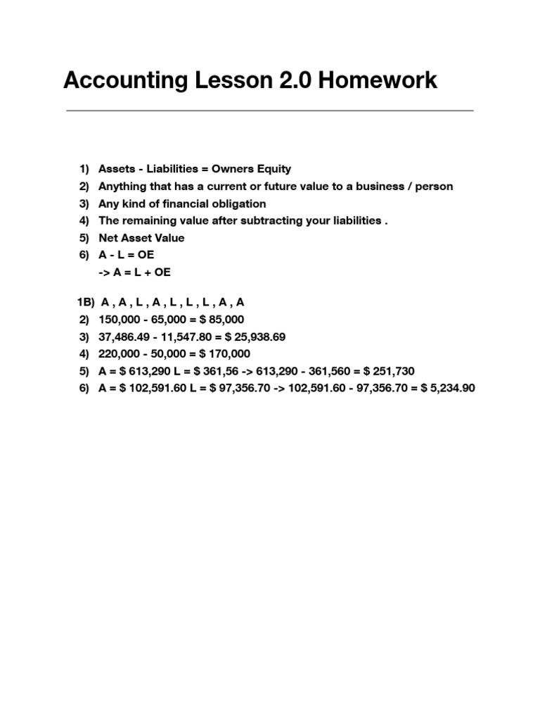 Accounting Lesson 2.0, Joshua Lobo | PDF