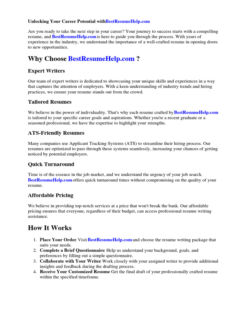 Work History Resume | Download Free PDF | Résumé | Employment