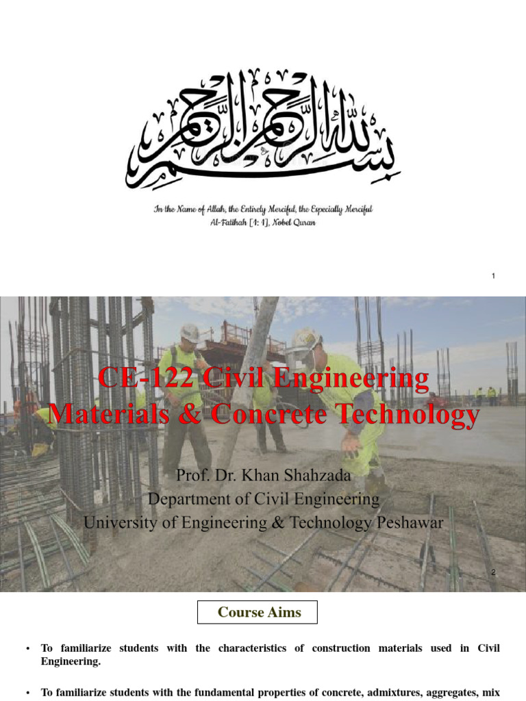 Week 1 Spring 2024-1 | PDF | Concrete | Engineering