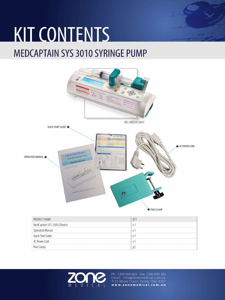 tzpg03jg - MedCaptain SYS 3010 Kit Contents (1) - Compressed | PDF