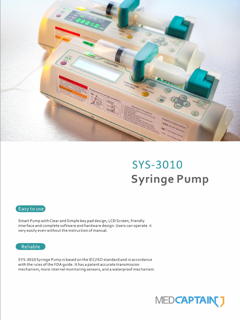 Svxsi5ig - MedCaptain SYS 3010 Syringe Pump DataSheet | PDF