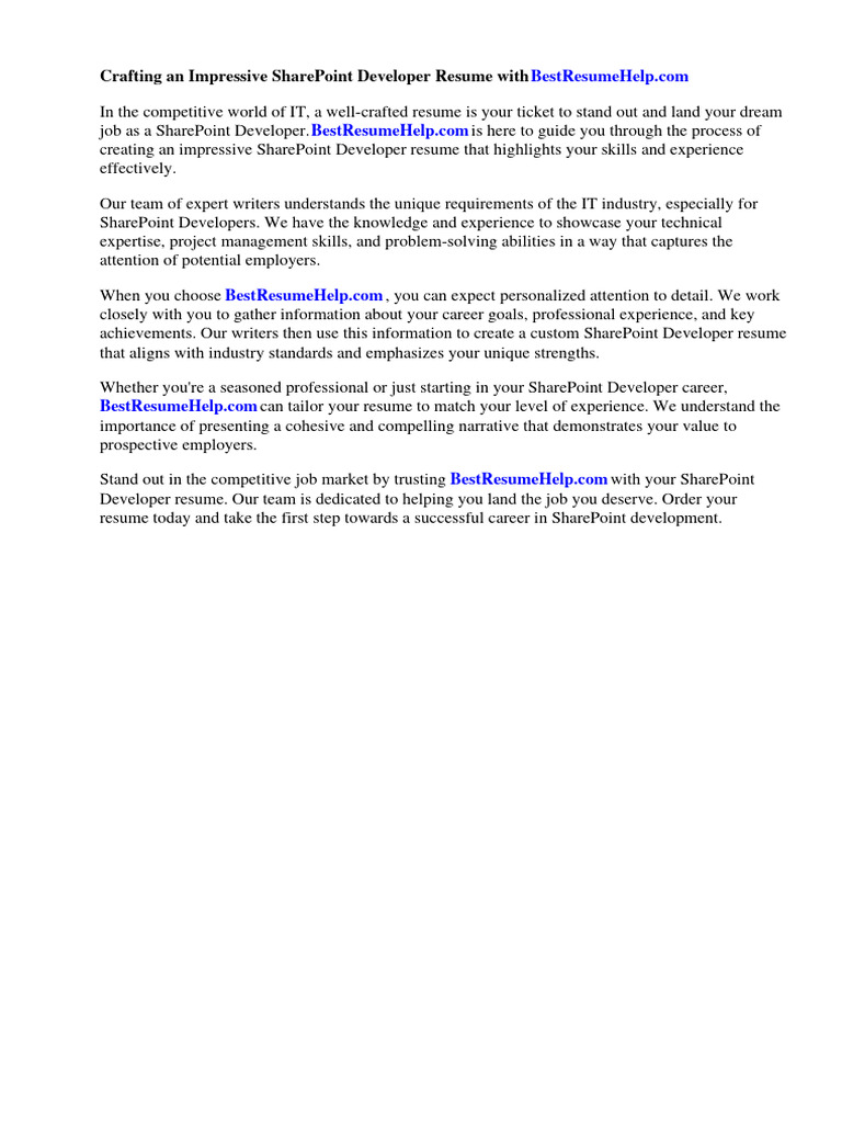 Sharepoint Developer Resume | PDF | Share Point | Microsoft Sql Server
