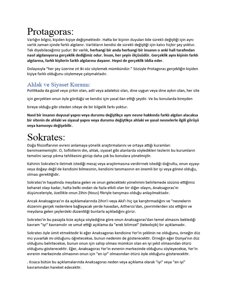 Anti̇k Yunan Felsefe Notlari | PDF