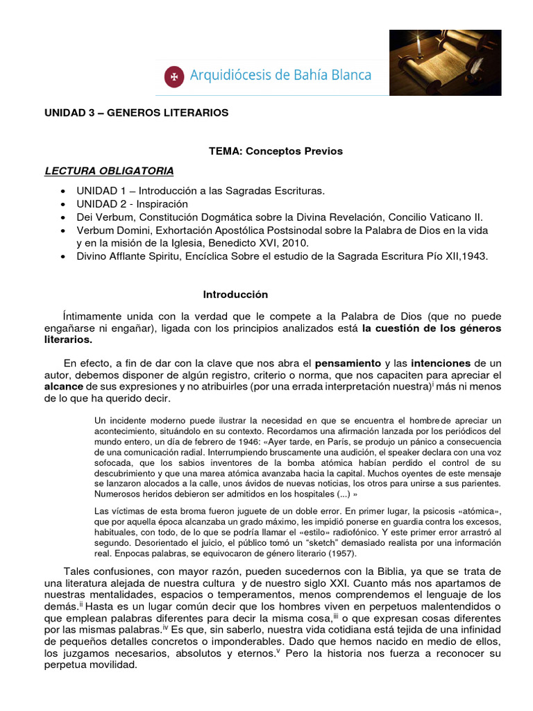 UNIDAD 3-Generos Literarios Tema Conceptos Previos | PDF | Verdad | Autor