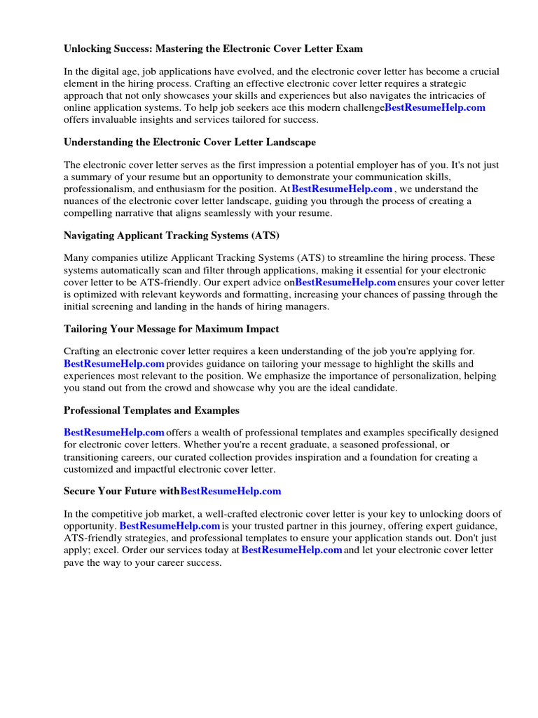 Electronic Cover Letter Examples | PDF | Résumé | Recruitment