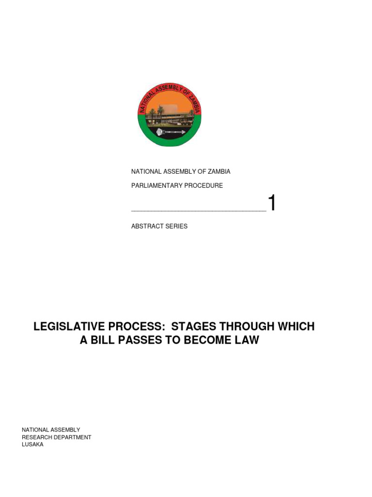 Abstract 1 Legislative Process Stages Through Which A Bill Passes To ...