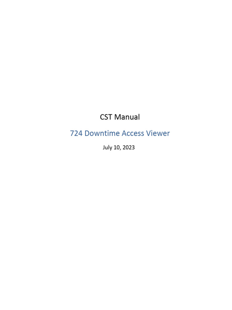 724 Downtime Access Viewer Manual | PDF | Login | Password