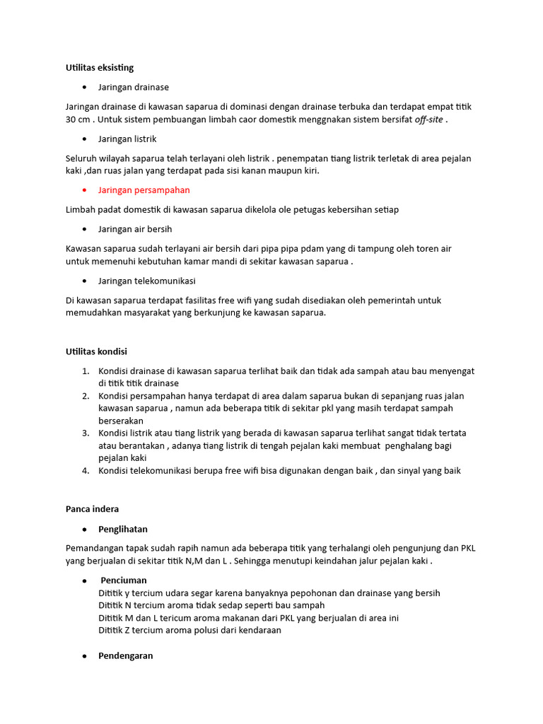 Utilitas Eksisting | PDF
