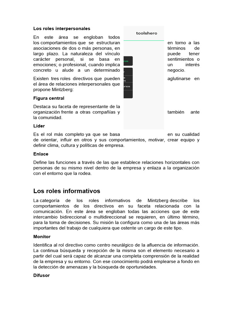 Los Roles Interpersonales | PDF | Toma de decisiones | Business