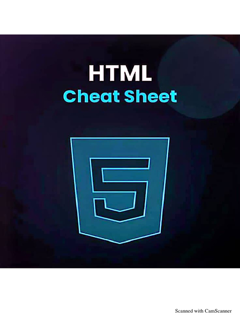 Html Cheat Sheet Pdf