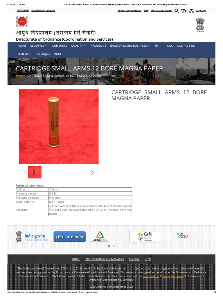 Cartridge Small Arms 12 Bore Magna Paper | PDF | Gun Barrel | Artillery