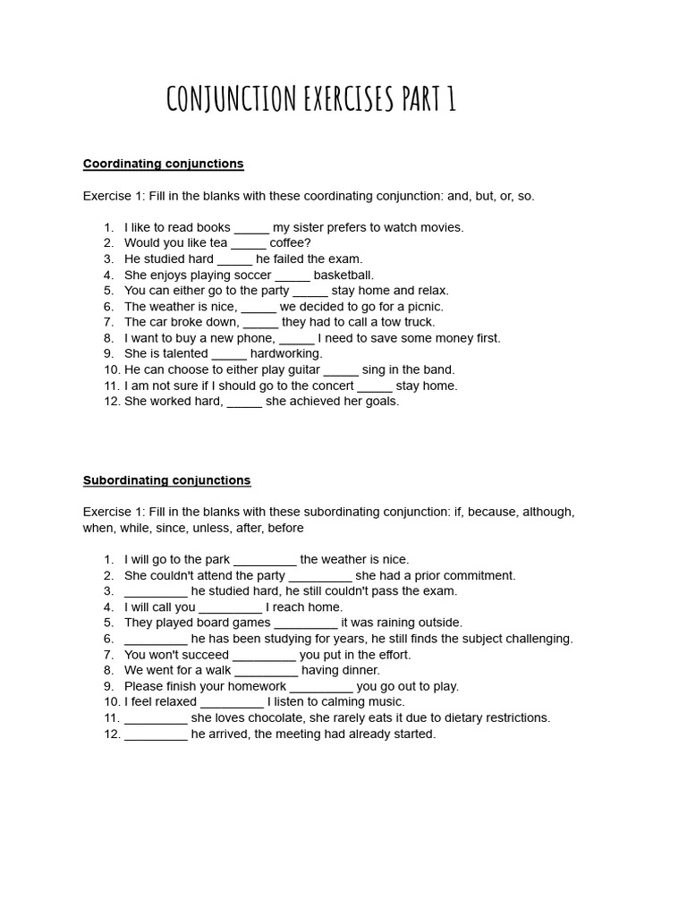 Conjunctions | PDF