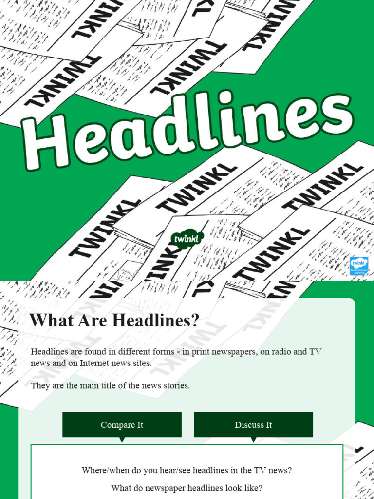 t2 e 3436 Uks2 What Are Headlines Activity Powerpoint Ver 3 | Download Free PDF | News | Newspapers