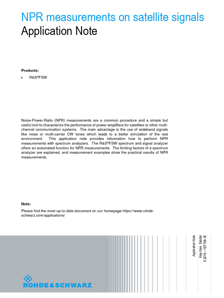 NPR - Test Bench | PDF | Decibel | Bandwidth (Signal Processing)