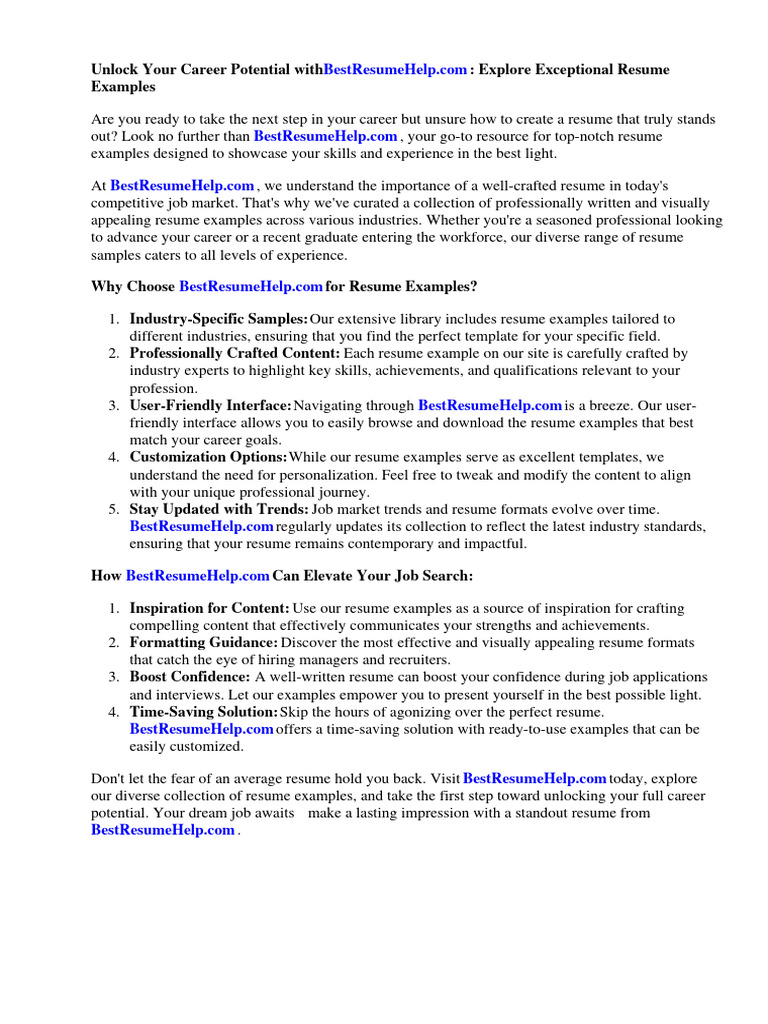 Resume Examples | PDF | Résumé | Experience