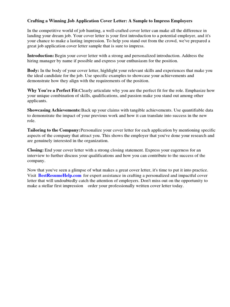 Great Job Application Cover Letter Sample | Download Free PDF | Résumé ...