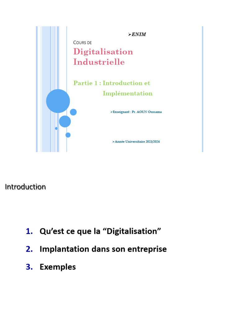 Introduction à la Digitalisation Industrielle | PDF | Économie d ...